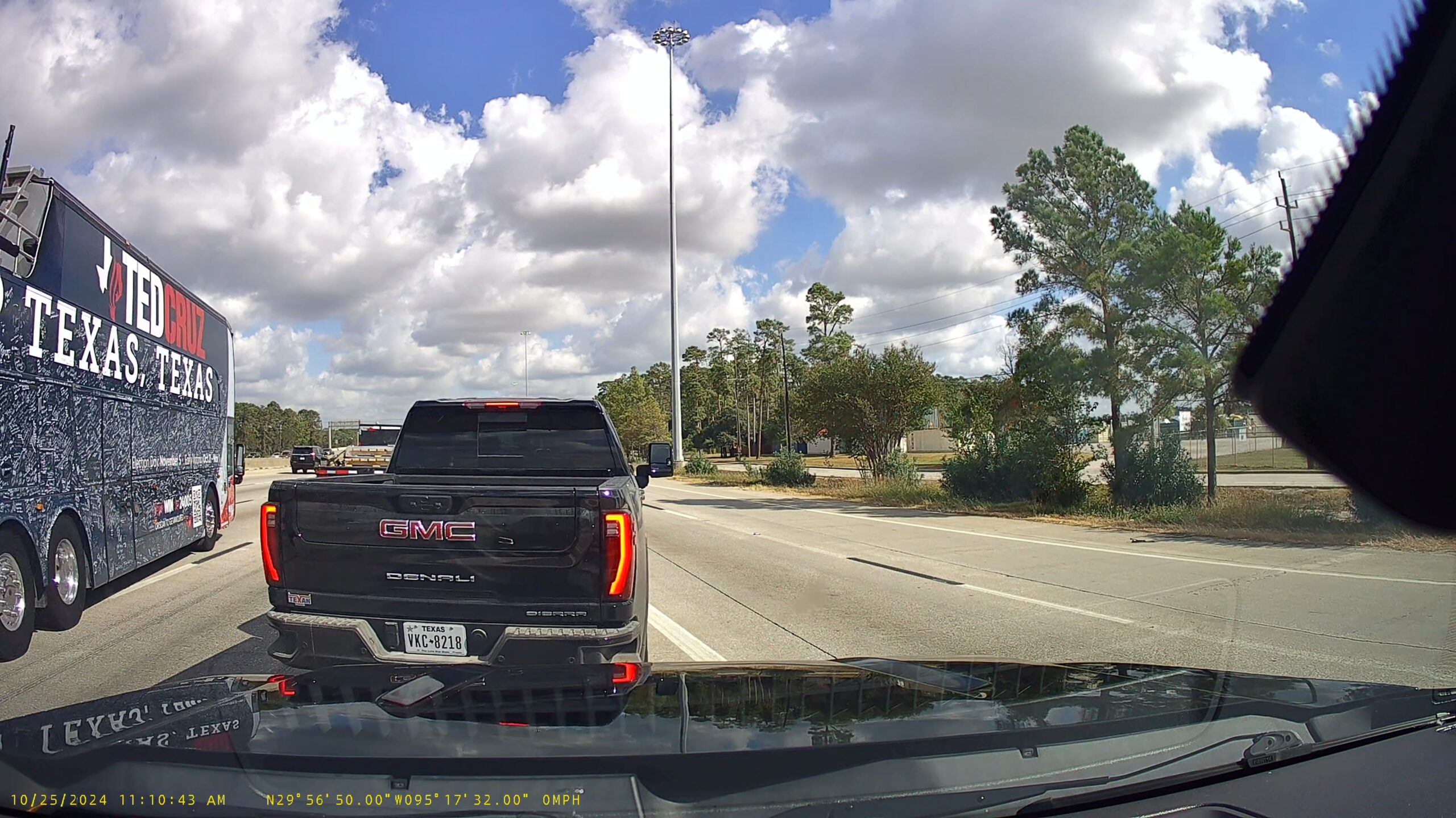 Ted Cruz Bus Avoids Disabled Vehicle After Blowout on Eastex Freeway ...