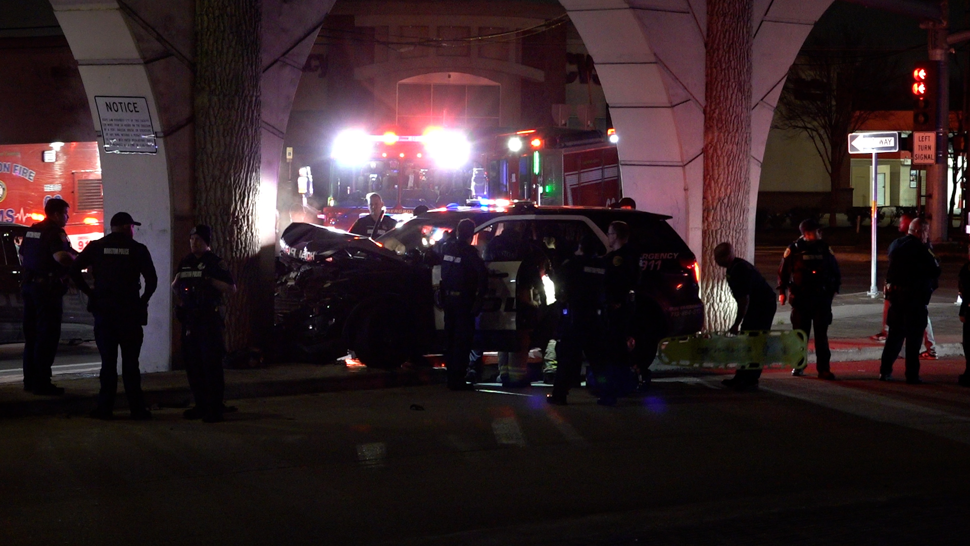 Two Houston police officers were severely injured after crashing into ...