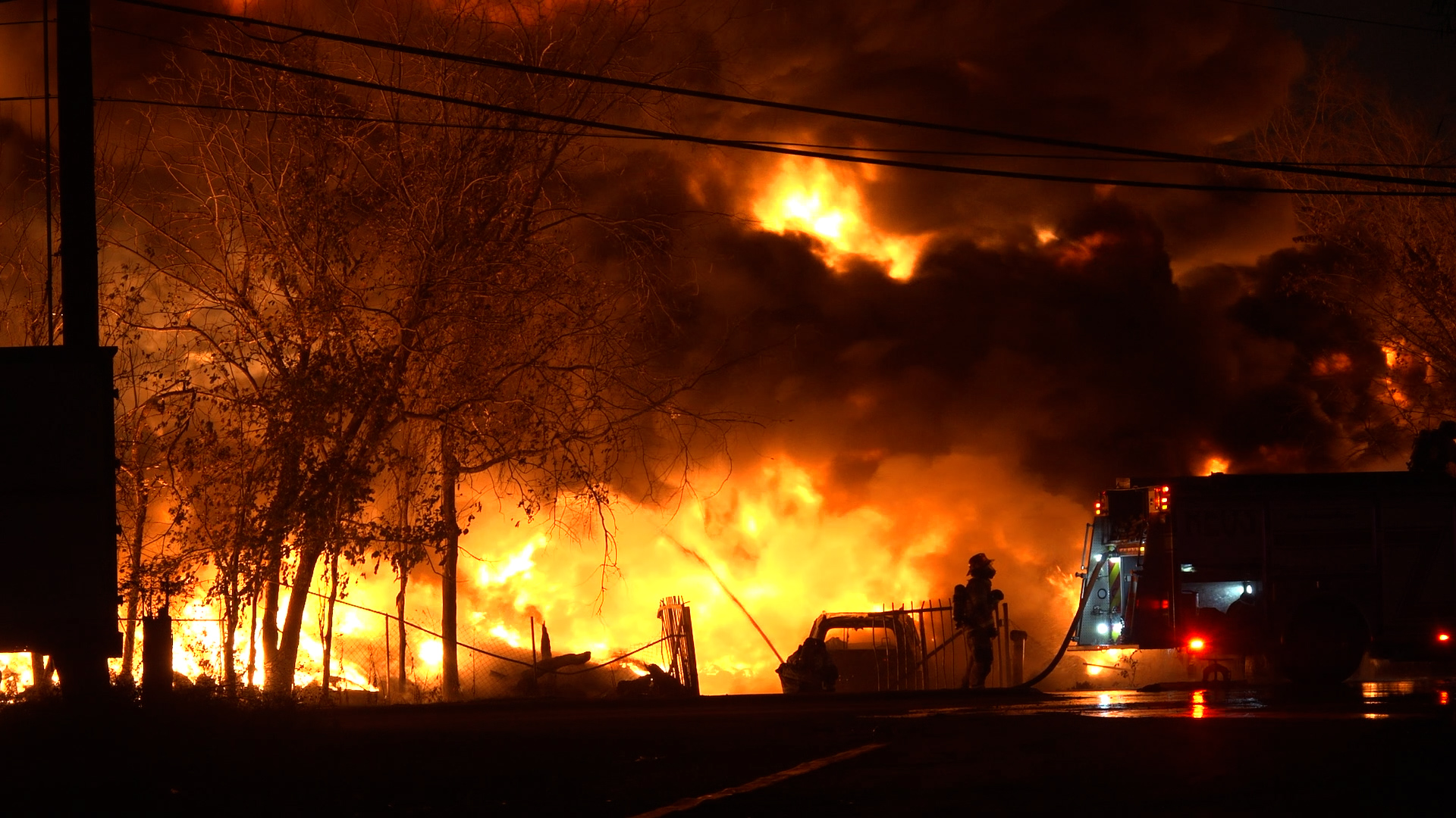 Firefighters battled massive two-alarm warehouse fire overnight in ...